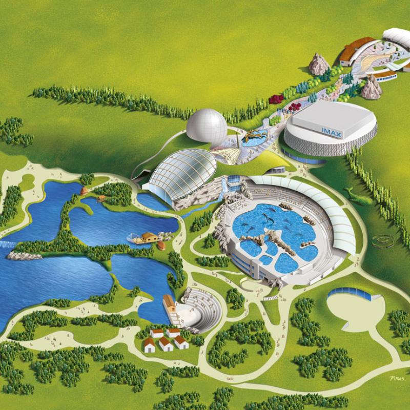 Mappa Illustrata Parco Oltremare Riccione - Piras Agenzia Web Rimini