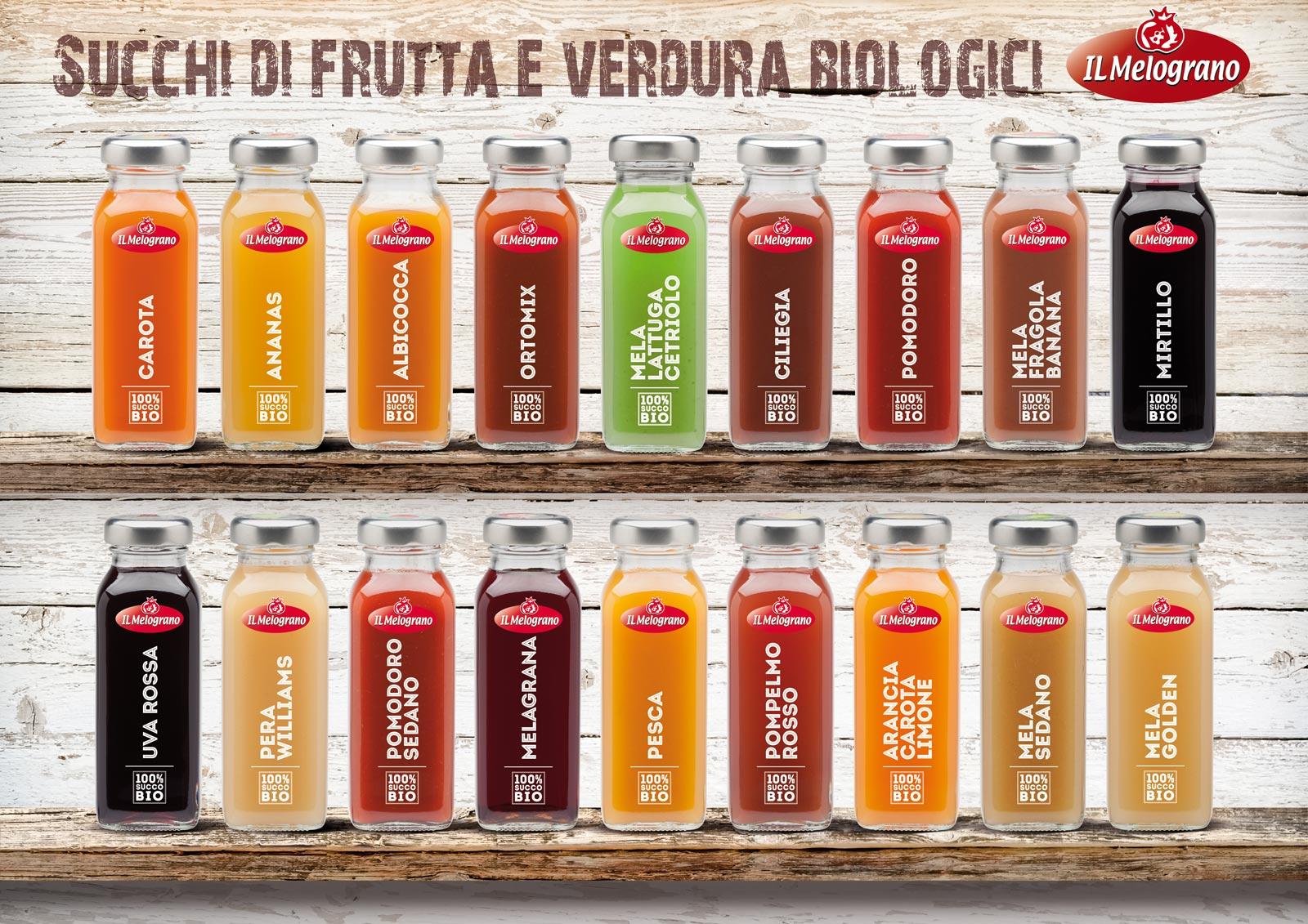 Packaging Succhi Bio per Il Melograno | Piras Agenzia Web Grafica