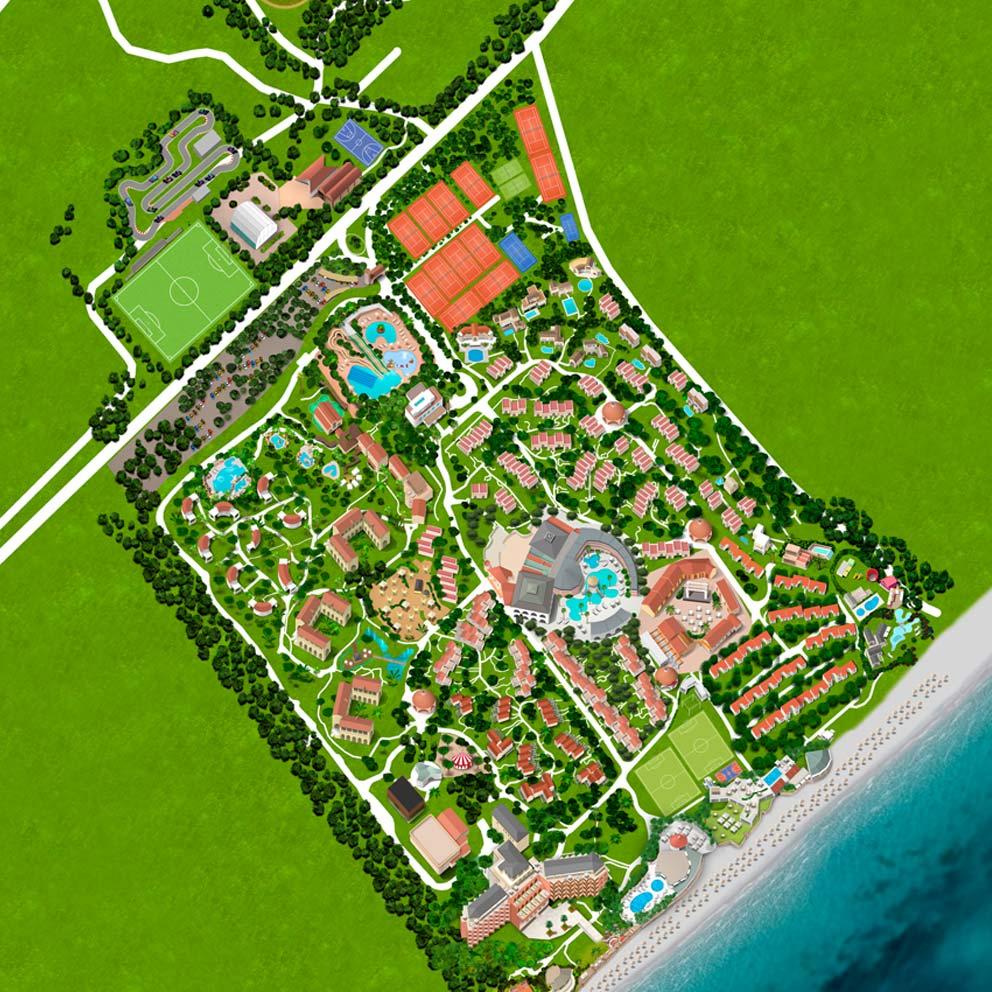 Mappa Forte Village Resort - Piras Agenzia Web Grafica Rimini